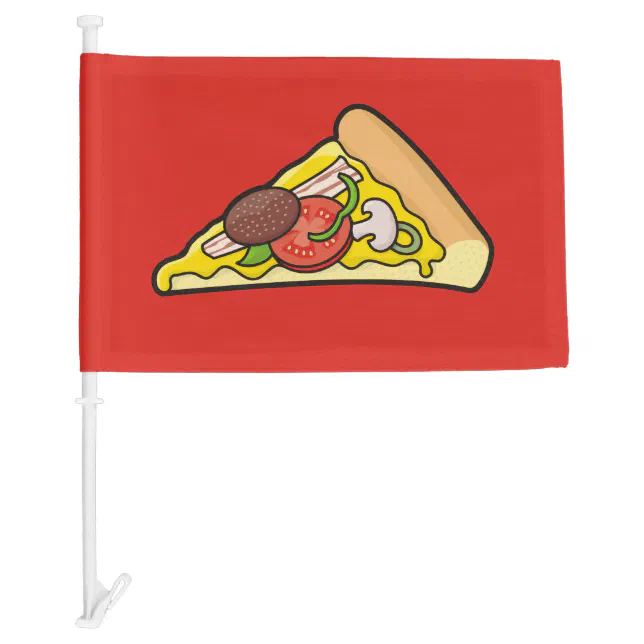 Pizza slice car flag | Zazzle