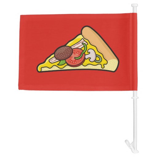 Pizza slice car flag | Zazzle