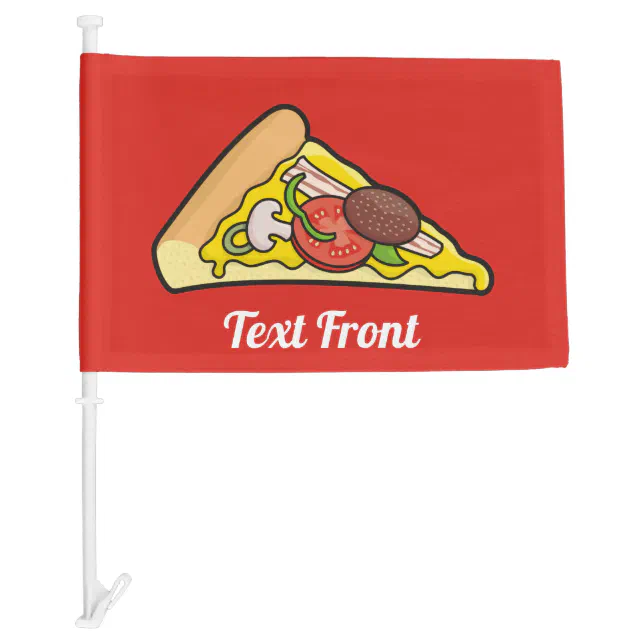 Pizza slice car flag | Zazzle
