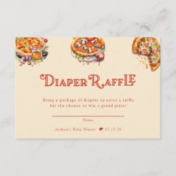 Pizza | Slice | Diaper Raffle Baby Shower Enclosure Card | Zazzle
