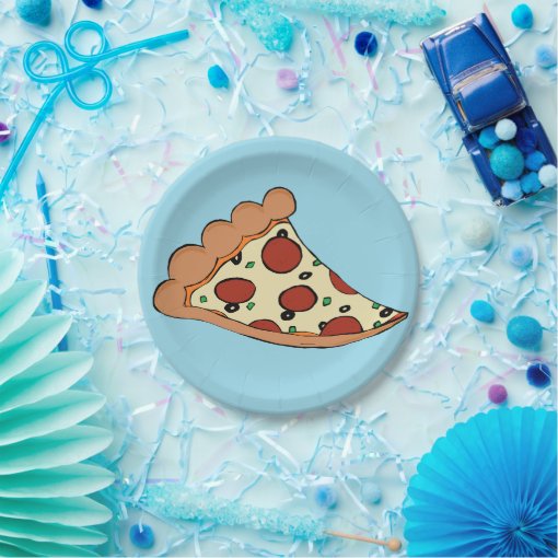 Pizza slice paper plate | Zazzle