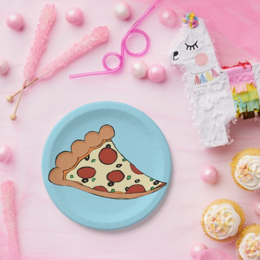 Pizza slice paper plate | Zazzle