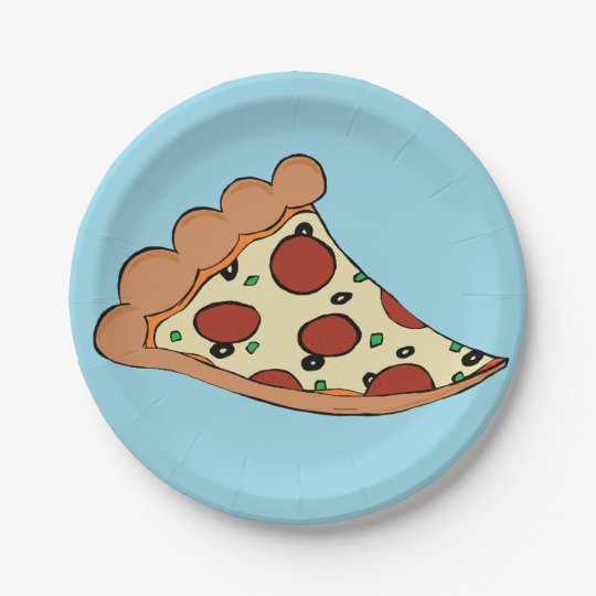 Pizza slice paper plate | Zazzle.com