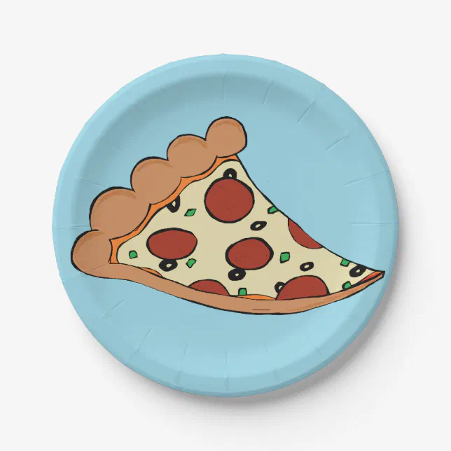 Pizza slice paper plate | Zazzle