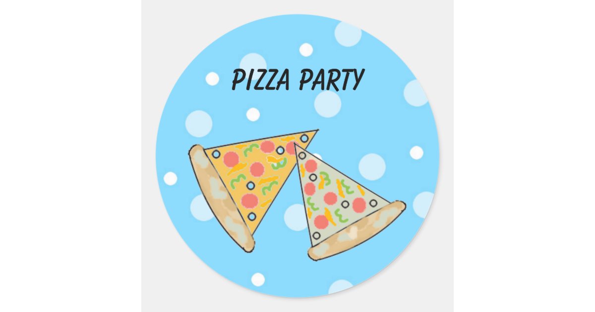 Pizza Slices Pizza Party Classic Round Sticker | Zazzle