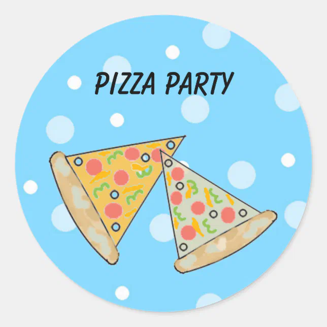 Pizza Slices Pizza Party Classic Round Sticker | Zazzle