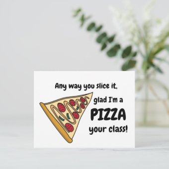 Pizza Teacher Thank You Appreciation Postcard | Zazzle