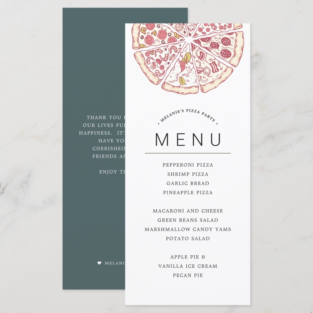 Pizza Themed Party | Food Menu | Zazzle