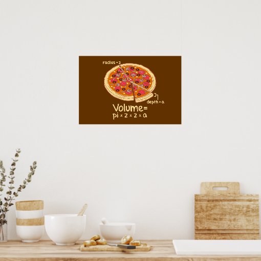 Pizza Volume Mathematical Formula = Pi*z*z*a Poster | Zazzle