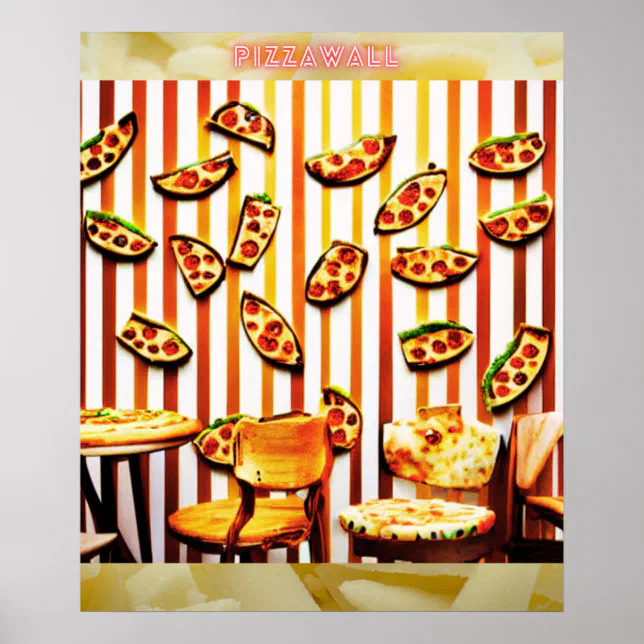 Pizza Wall Fantasy Pizzeria Poster | Zazzle