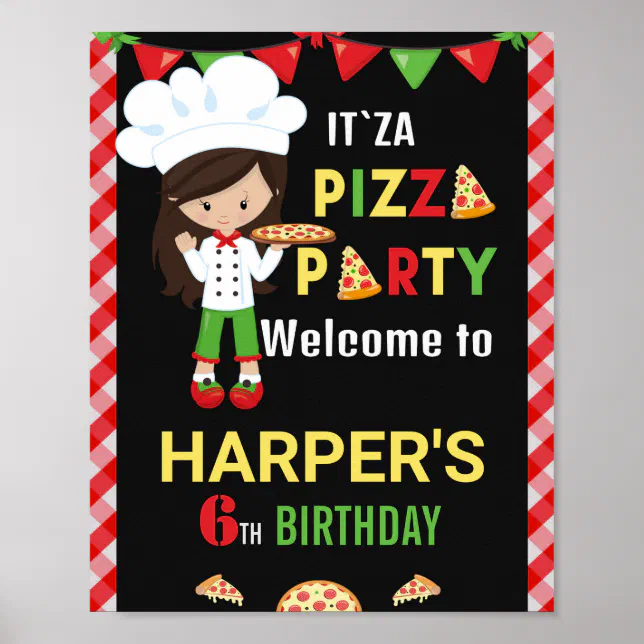 Pizza welcome party sign Italian birthday party | Zazzle