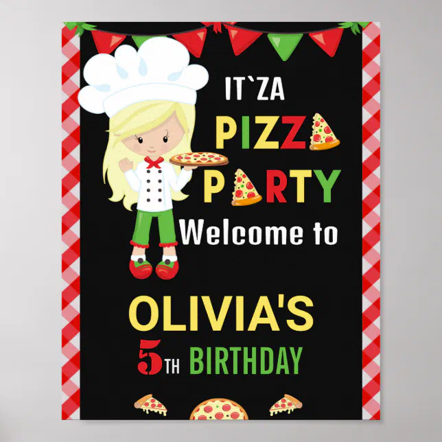 Pizza welcome party sign Pizza cooking party | Zazzle