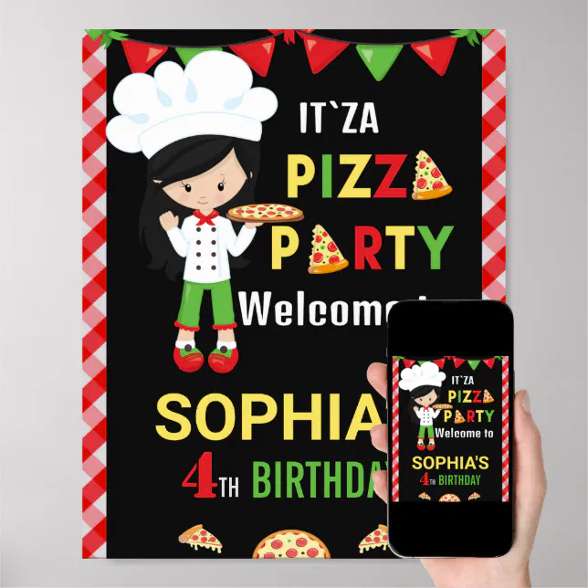 Pizza welcome party sign Pizza making party | Zazzle