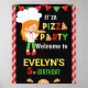 Pizza welcome party sign Red green pizza party | Zazzle
