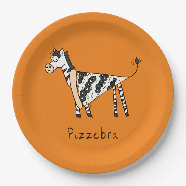 Pizzebra Pizza Zebra Paper Plates | Zazzle