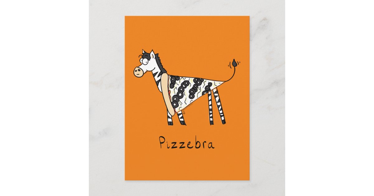 Pizzebra Pizza Zebra Postcard | Zazzle