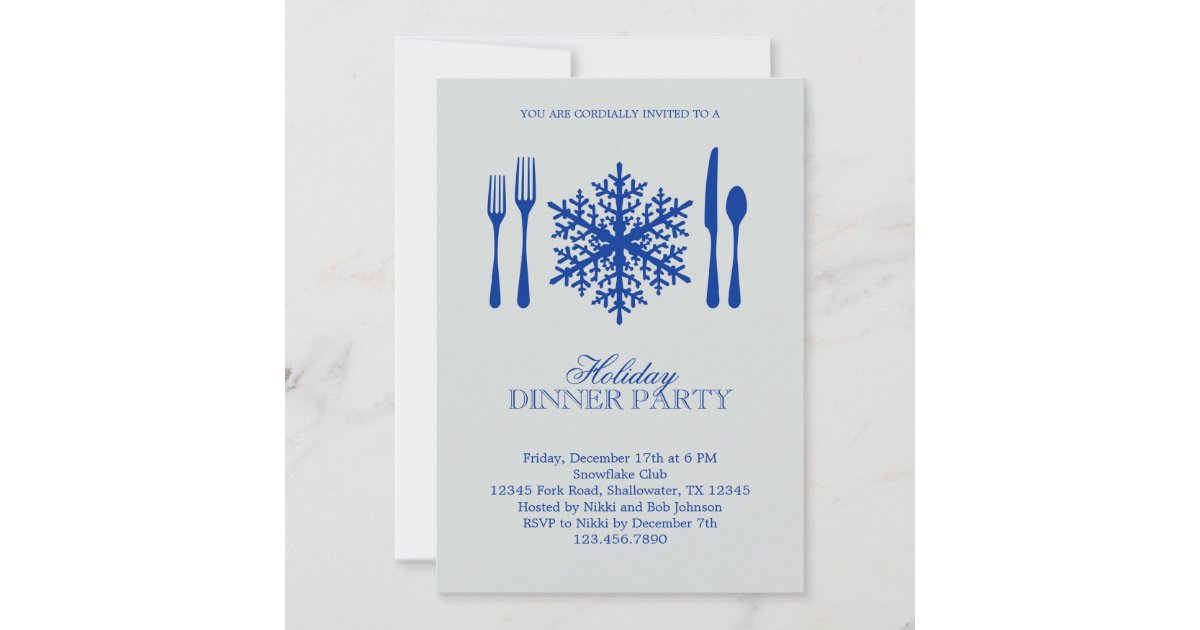 Place Setting Christmas Dinner Party Invitation | Zazzle