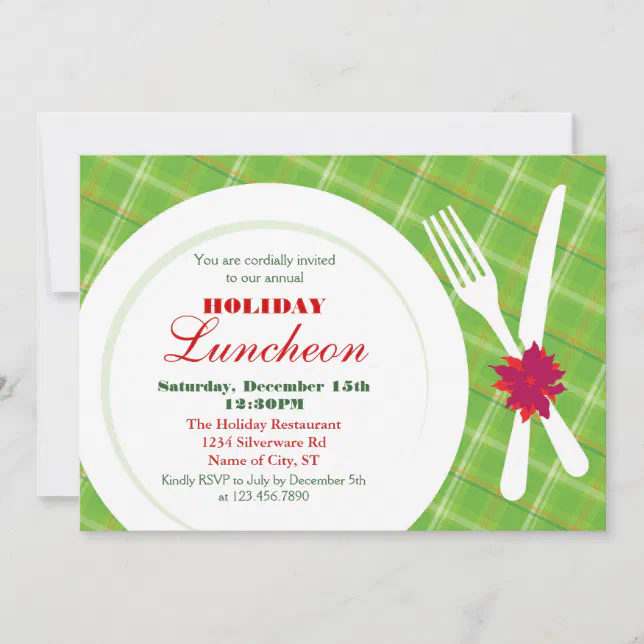 Place Setting Holiday Dinner Invitation | Zazzle