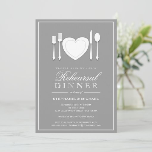Place Setting Rehearsal Dinner Party Invitation | Zazzle
