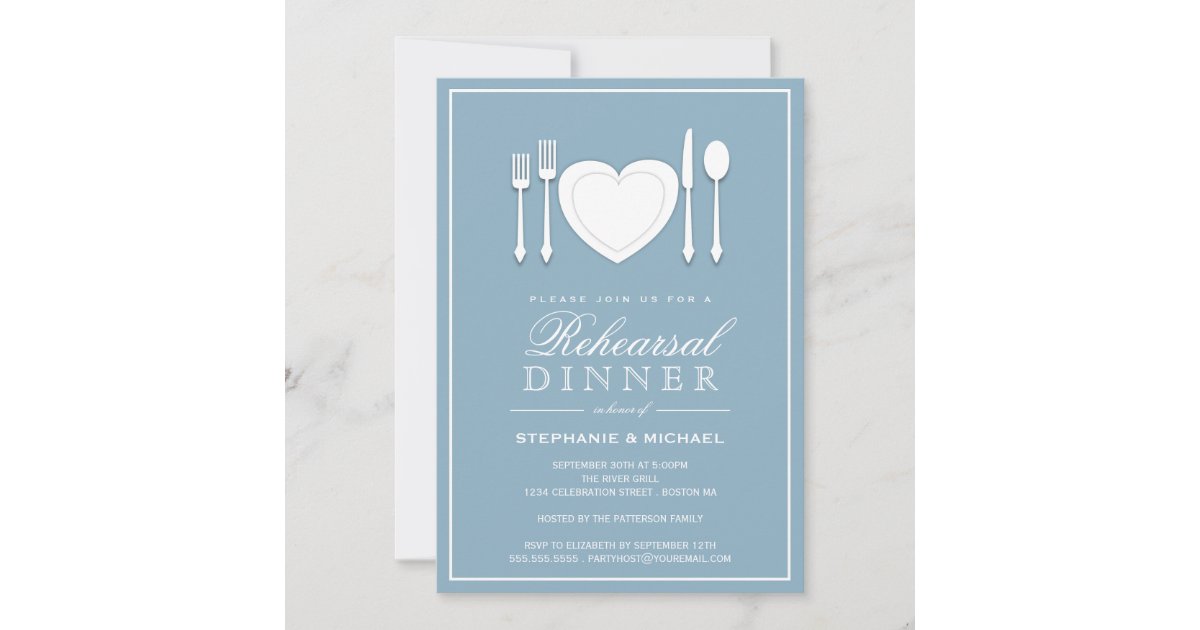 Place Setting Rehearsal Dinner Party Invitation | Zazzle