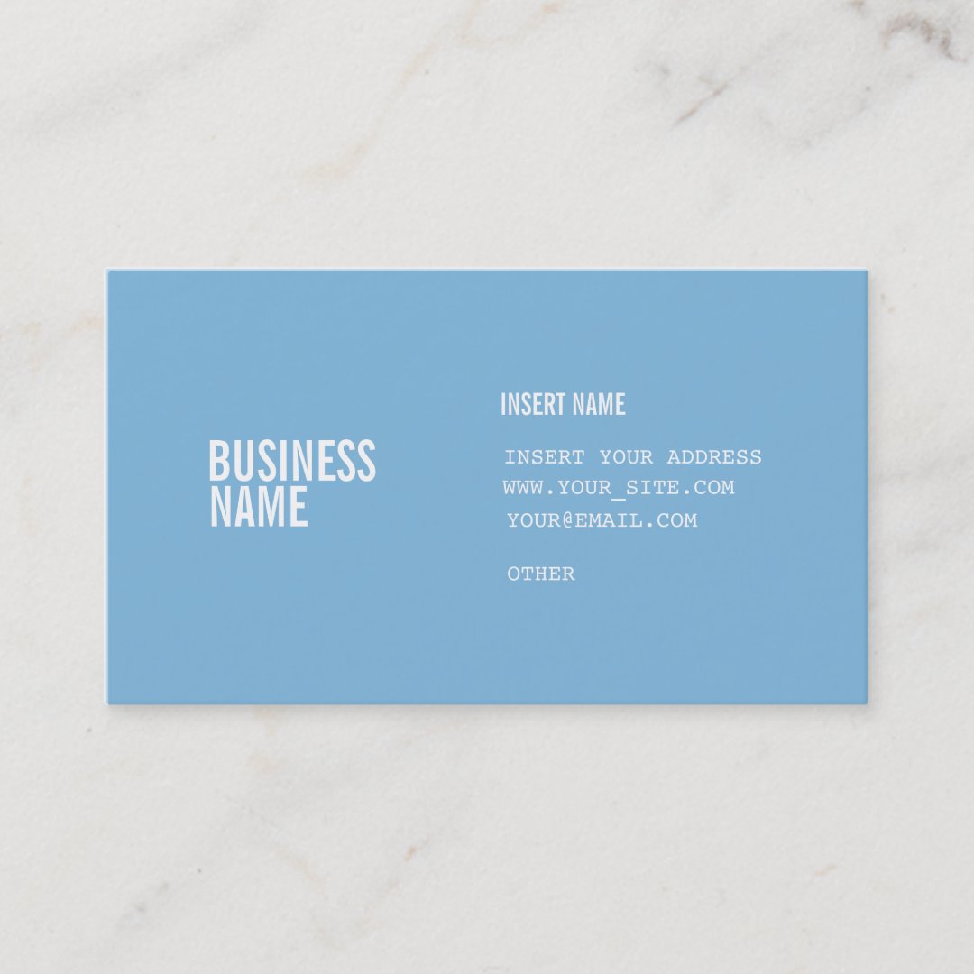 Placid Blue Format With Columns Condensed Fonts Business Card | Zazzle