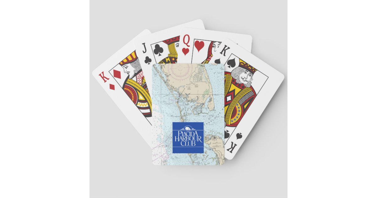 Placida Harbour Club Classic Playing Cards chart | Zazzle