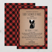 Plaid Baby Shower By Mail Social Distancing Skunk Invitation | Zazzle