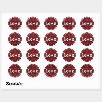 Plaid Cross Stitch Classic Round Sticker | Zazzle