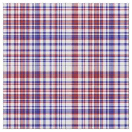 Red White and Blue Plaid Fabric | Zazzle