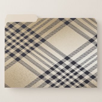 Plaid faux gold navy tartan pattern elegant chic file folder | Zazzle