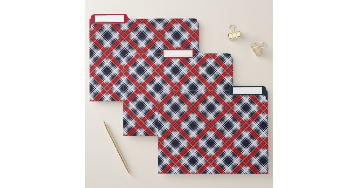 Plaid File Folder | Zazzle