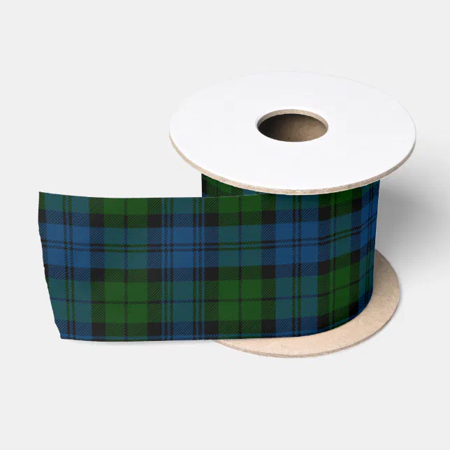 Plaid Green Clan Campbell Military Classic Tartan Satin Ribbon | Zazzle