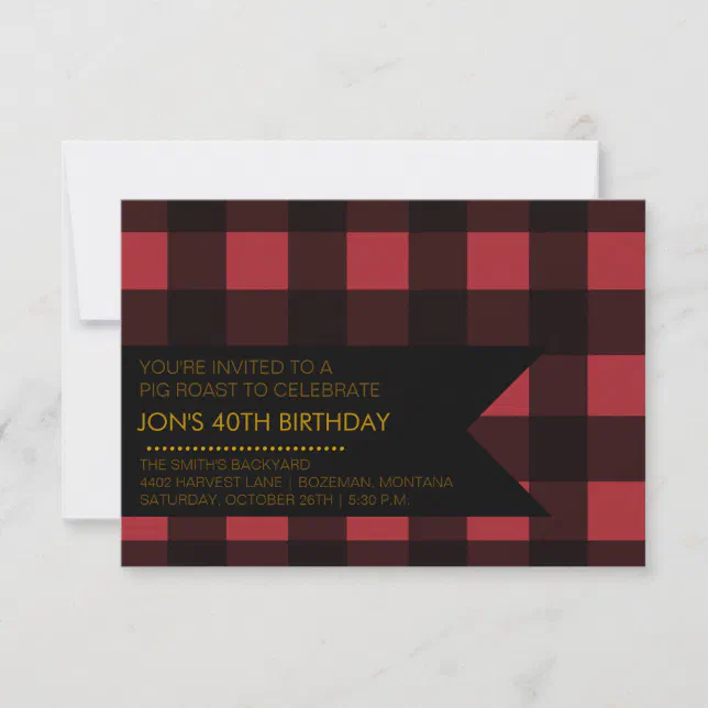 Plaid Party Invitation | Zazzle