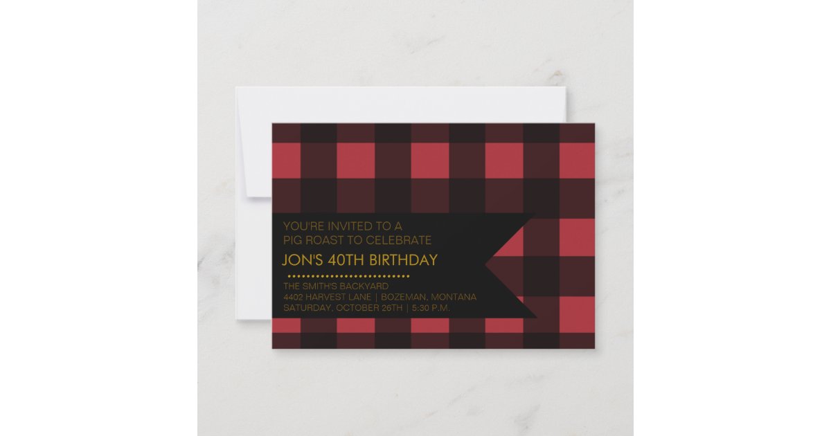 Plaid Party Invitation | Zazzle