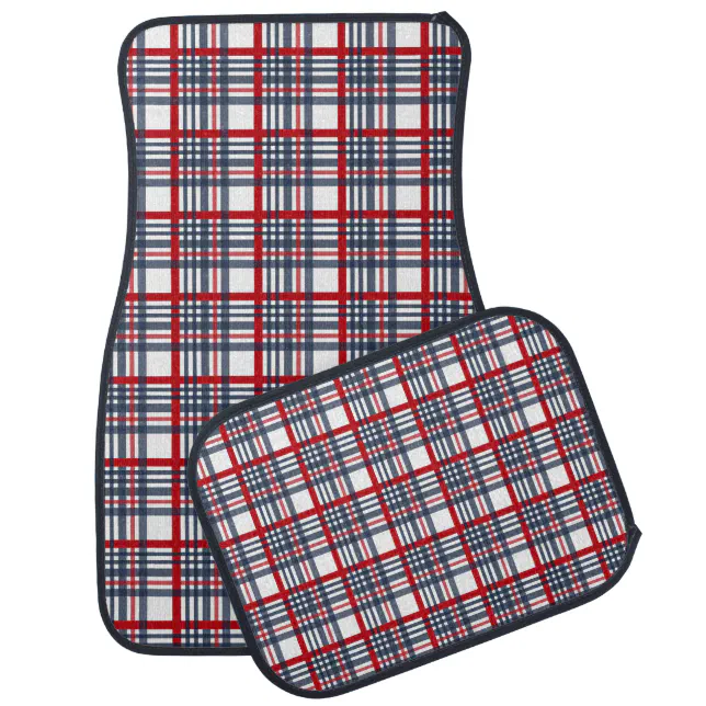 Plaid pattern car mat | Zazzle