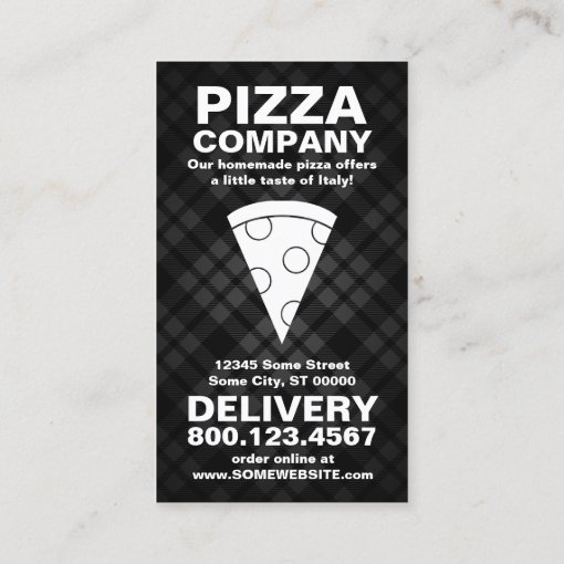 plaid pizza punch card | Zazzle