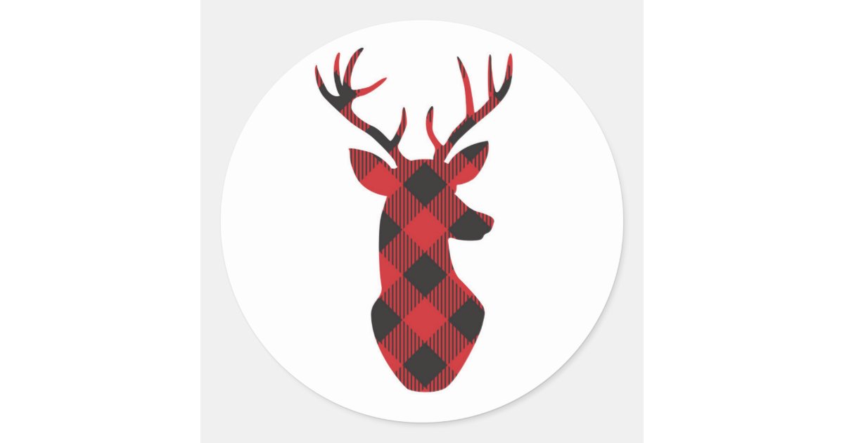 Plaid reindeer stickers | Zazzle
