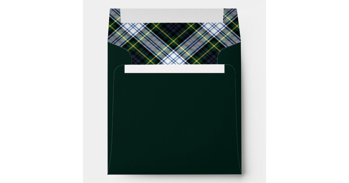 Plaid Rustic Green Clan Gordon Tartan Envelope | Zazzle