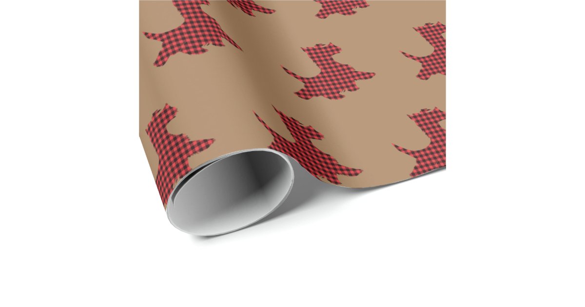 Plaid Scottie Dog Gift Wrapping Paper Scotty | Zazzle