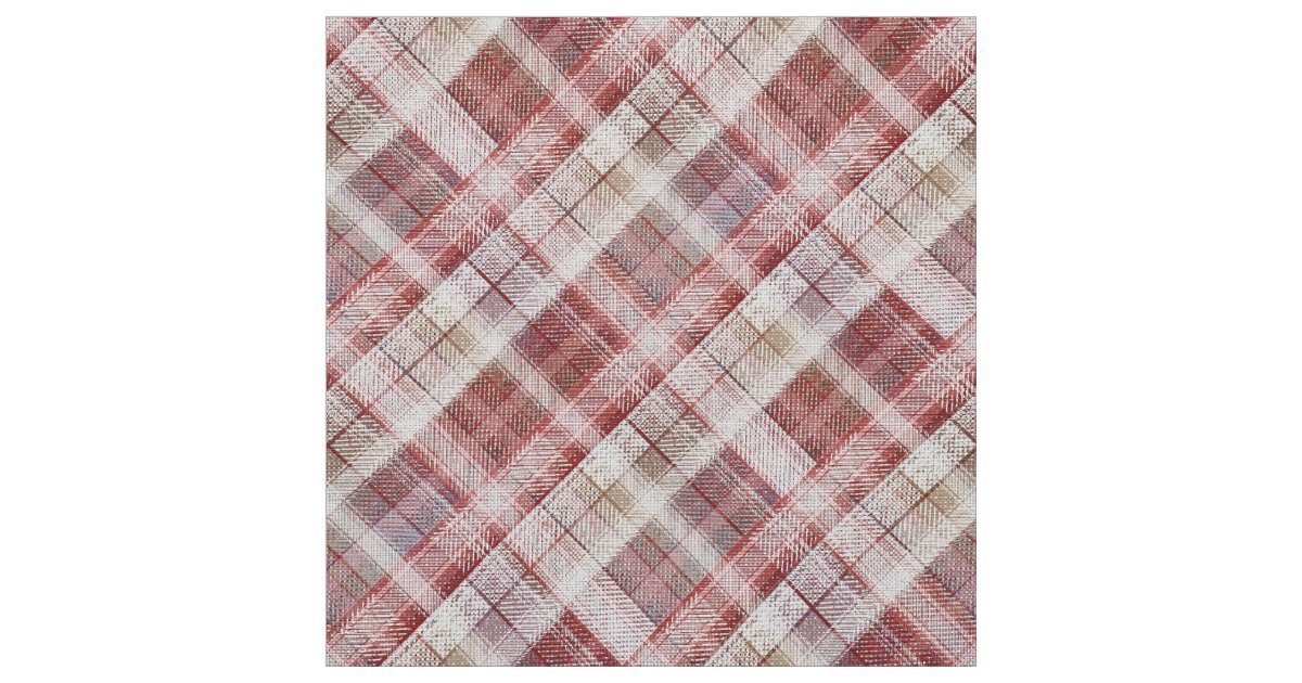 Plaid Scottish tartan pink classic retro stylish Fabric | Zazzle