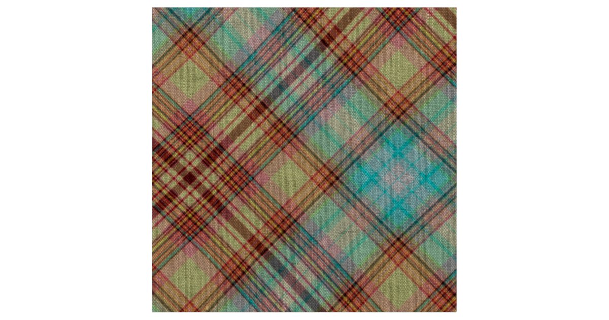 Plaid seamless pattern fabric | Zazzle
