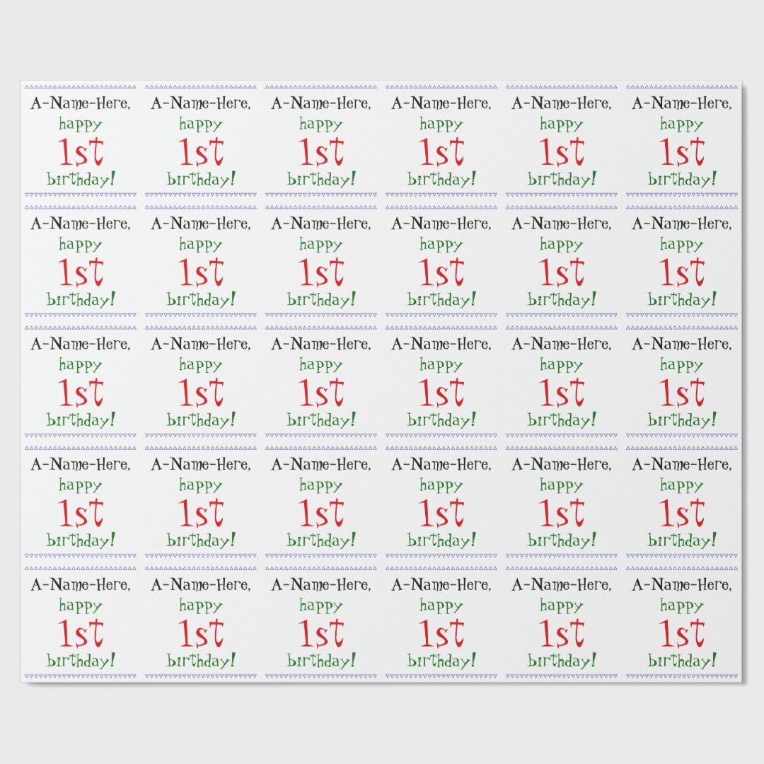 Plain 1st Birthday Wrapping Paper | Zazzle