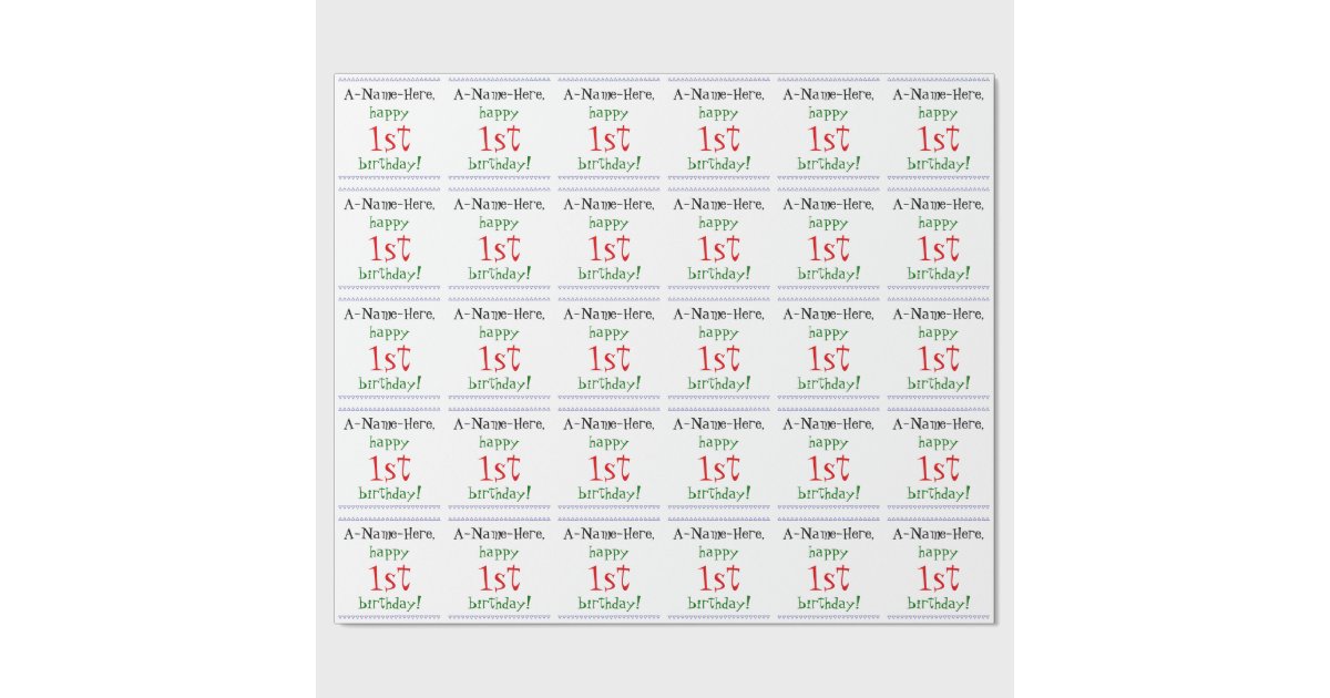 Plain 1st Birthday Wrapping Paper | Zazzle
