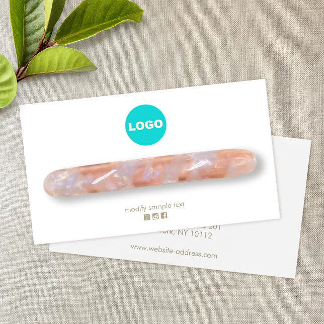 Plain Add You Logo Hairclip Barrette Display Card | Zazzle