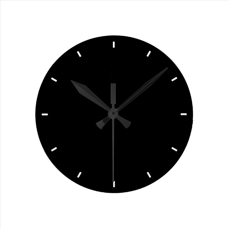 Plain and Simple All-Black Solid Black Wall Clock | Zazzle