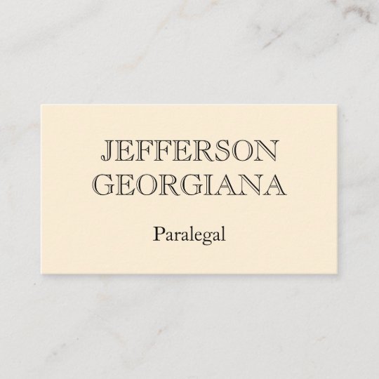 Plain and Simple Paralegal Business Card | Zazzle.com