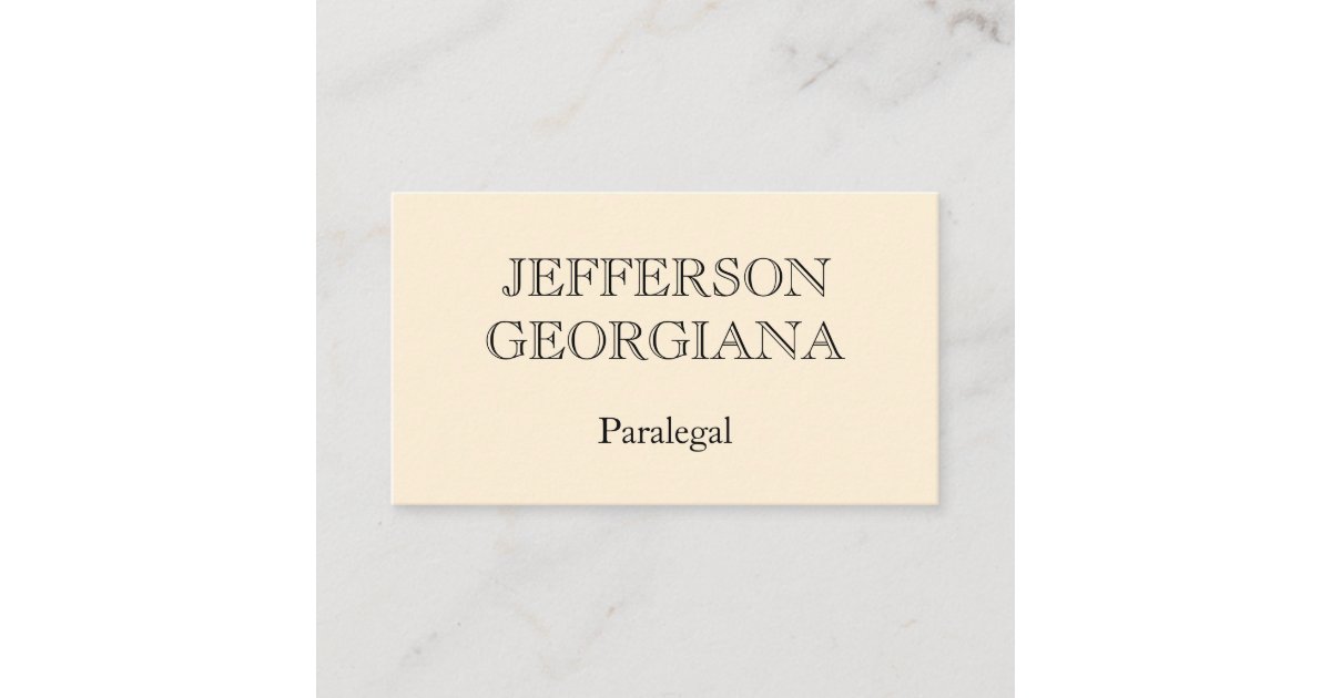 Plain and Simple Paralegal Business Card | Zazzle
