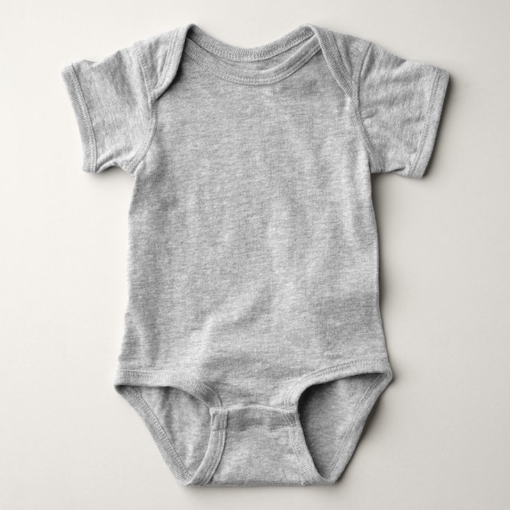 Plain Baby Romper Grey | Zazzle