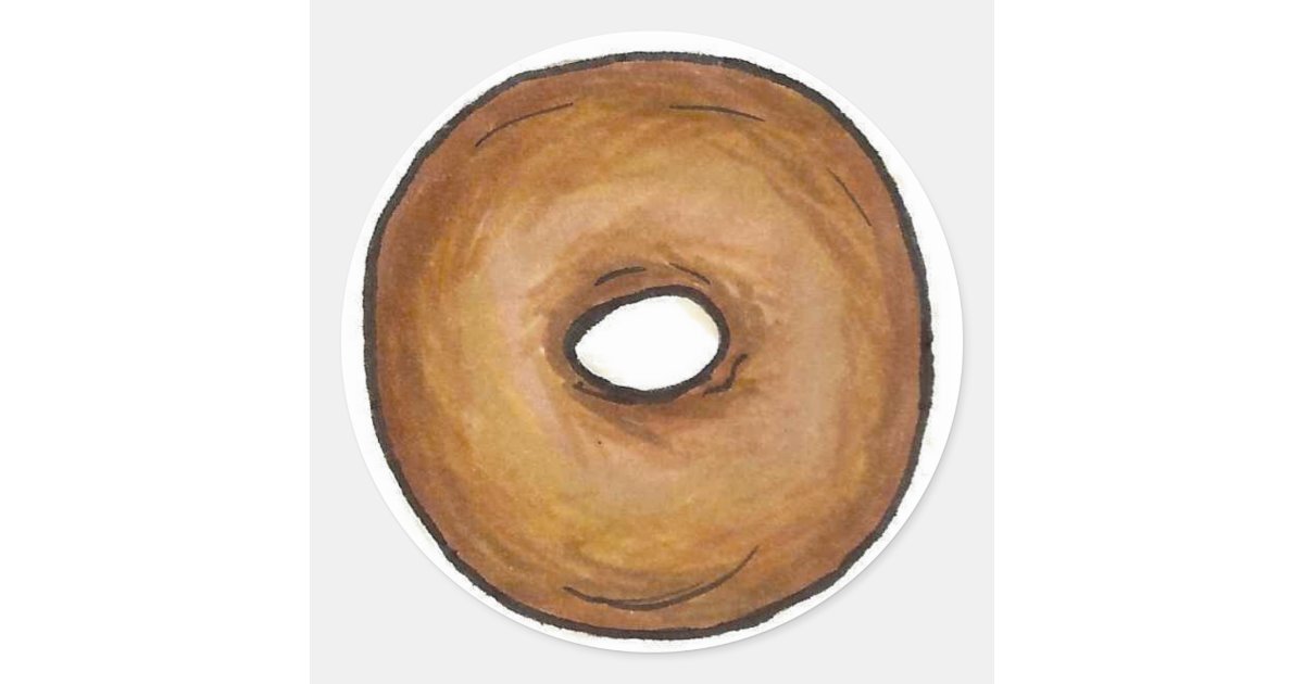 Plain Bagel Classic New York CIty NYC Bagels Food Classic Round Sticker ...