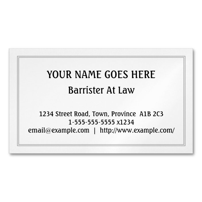 Plain Barrister At Law Magnetic Business Card | Zazzle.com